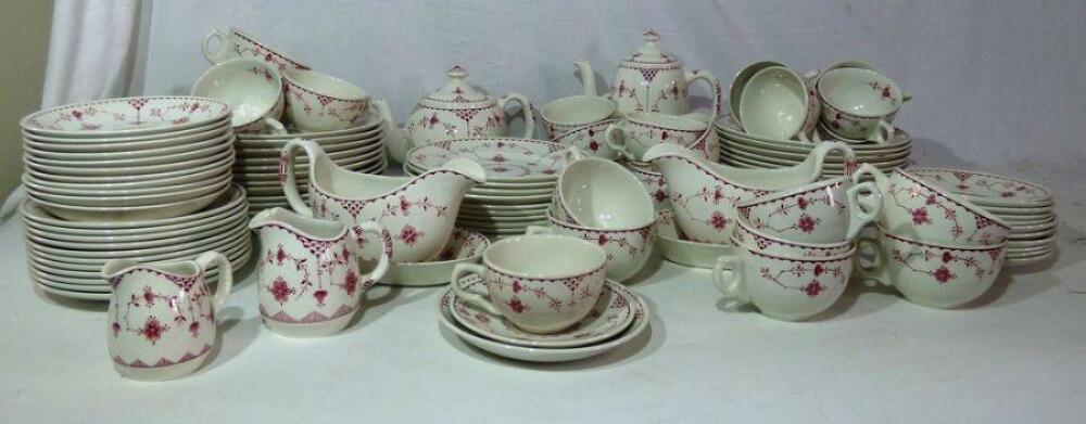 Large quantity of Furnivals Denmark pattern dinner set and coffee wares ...