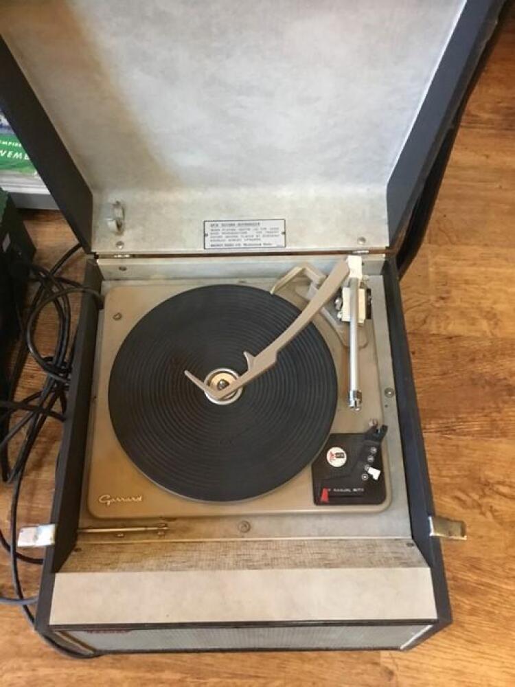 Hacker portable record player with Garrard turntable a/f