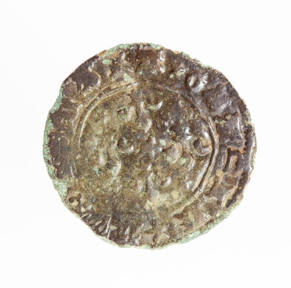 A copper-alloy Medieval French jetton dating c. 1415-1497. 'France ...