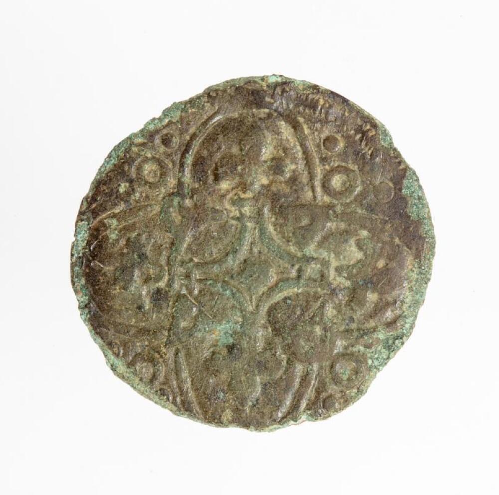 A copper-alloy Medieval French jetton dating c. 1415-1497. 'France ...