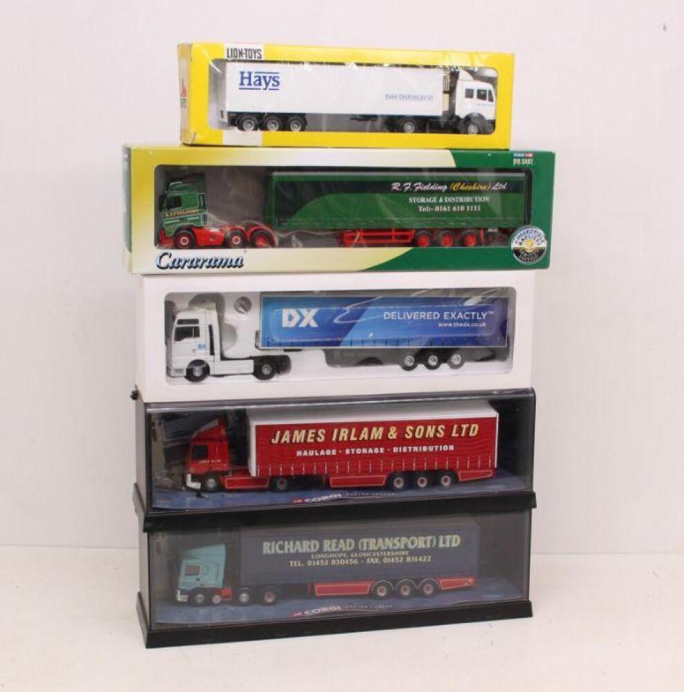 Diecast: A collection of five boxed assorted diecast lorries and ...