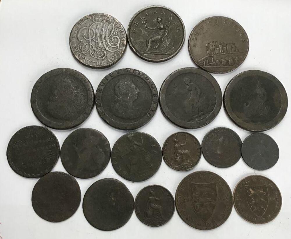 Collection of British Milled Copper coins and Tokens.