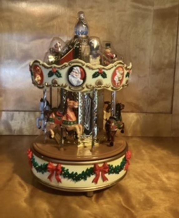 Vintage Boxed Carousel Rotating mechanism musical toy with plug & cable ...