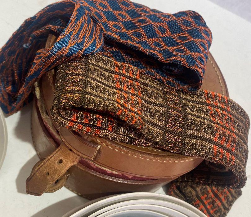 a good sized collection of vintage collars, a collar box, collar studs ...