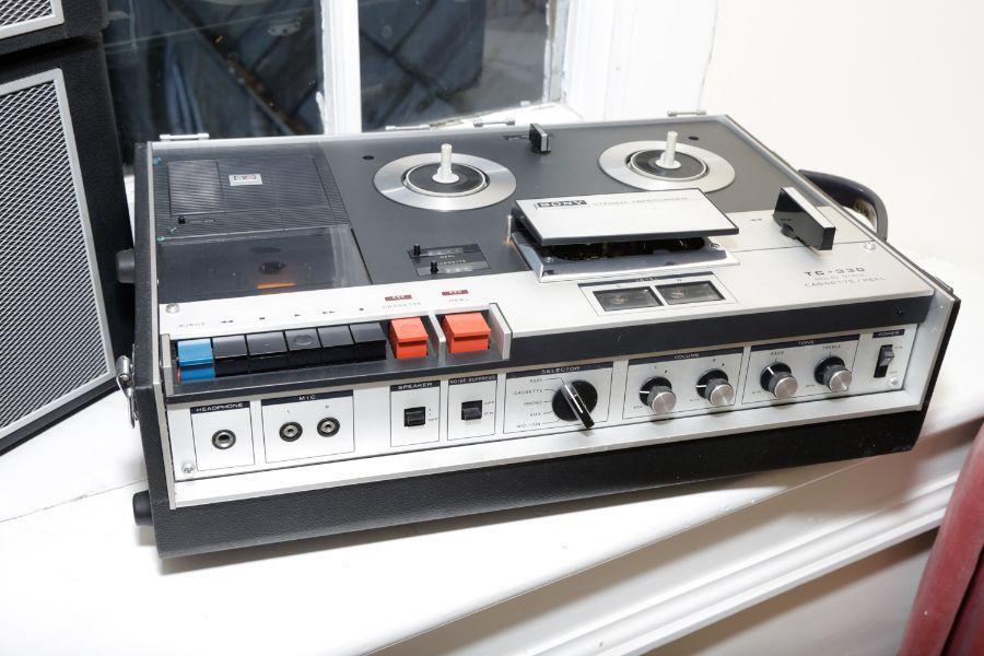A Sony reel to reel tapecorder TC-330, an eight track player and ...