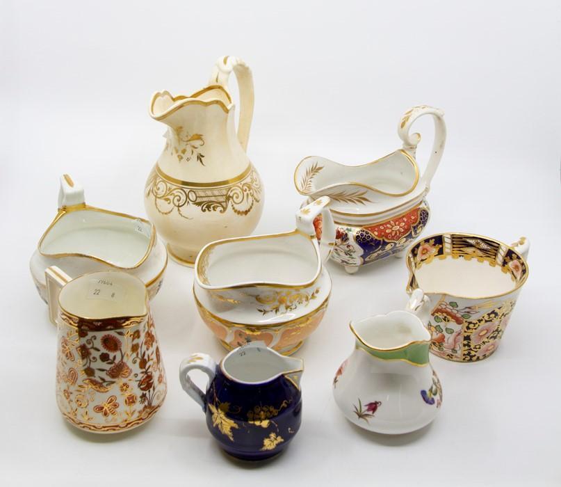Eight early 19th Century Crown Derby jugs, by Duesbury, Bloor and ...