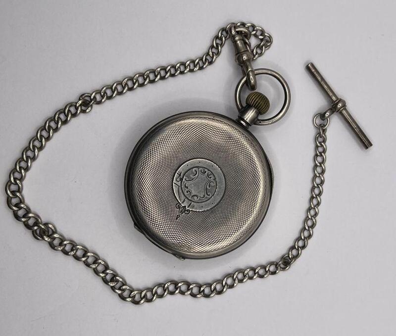 A Sterling Silver pocket watch, hallmarked London import mark 1919 ...