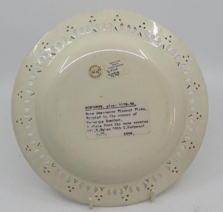 Rare Wedgwood creamware plate, ex Geoffrey Fisk collection and bears a ...