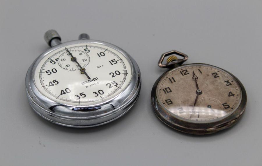 An early 20th century pocket watch, made by Rolex in 925 silver. Plus a ...