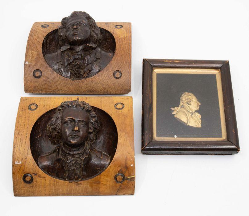 Two decorated, engraved wooden Wall hangings/plaques depicting ...