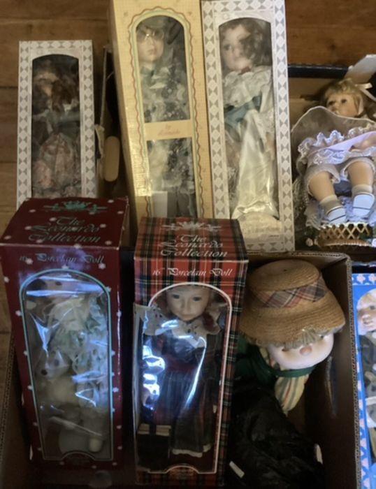 Porcelain collectors dolls ; Large 10 quantity of porcelain collectors ...