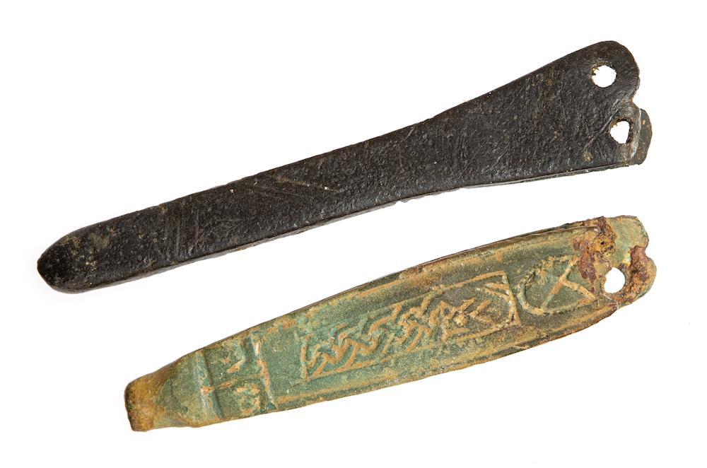A lot of two Middle Saxon strap ends, dating c. 750-900. The first ...