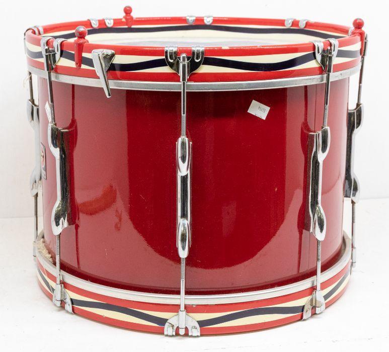 Post WWII military side drum (possibly 1970's) hand painted with Royal ...