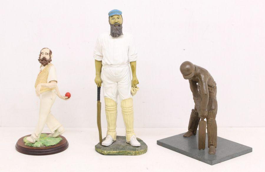 Cricket: A collection of three assorted cricket figures, two in resin ...