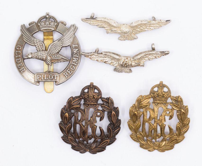 A small selection of British Aviation interest badges including a white ...