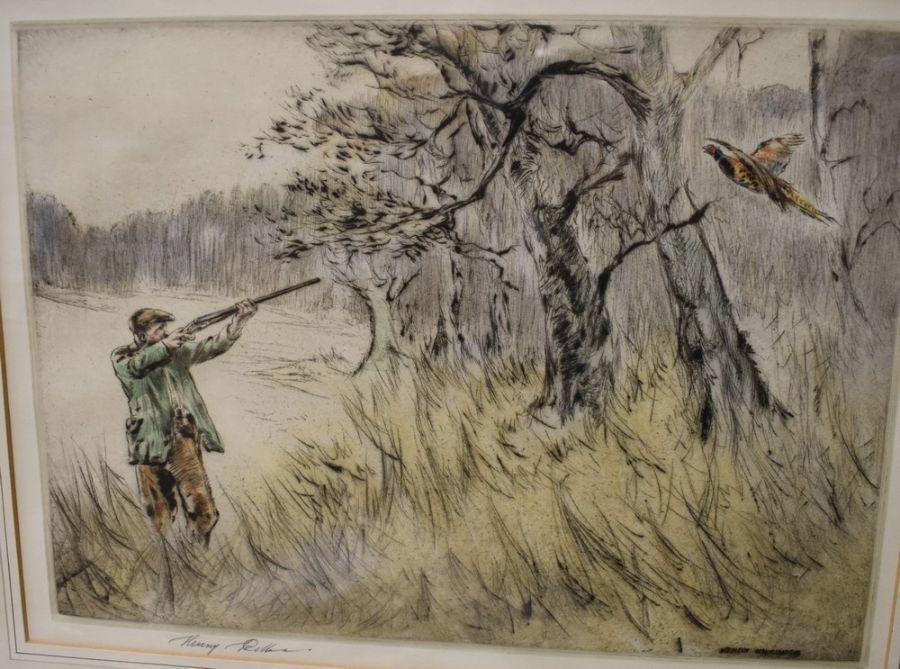 Two Henry Wilkinson limited edition pictures of hunting and fishing ...