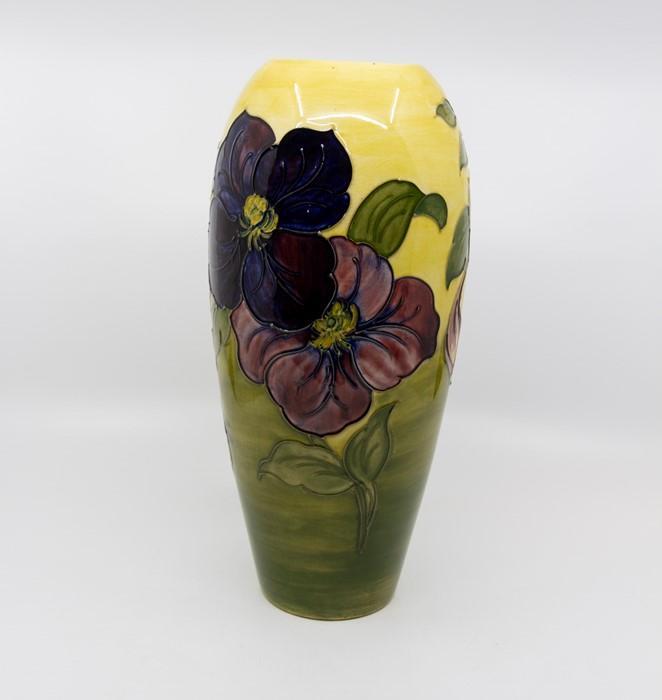 Moorcroft Clematis baluster vase, circa 1960's, marked and signed to ...