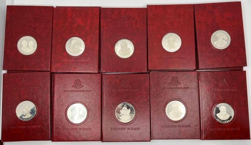 A set of 1970s The Birmingham Mint Discovery in Silver medallions ...