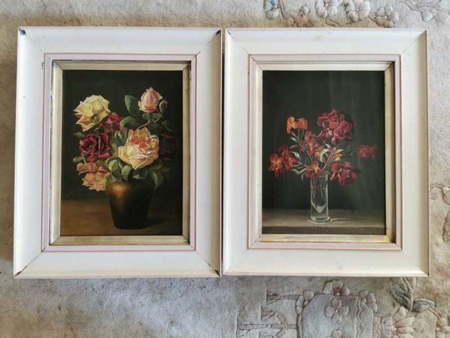 Charles Howson Bennett Still life with roses in a vase and the ...