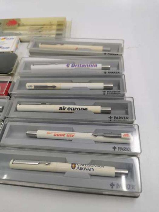 A selection of Airline pen sets, mostly made by parker comprising pens ...