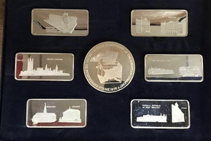 Sterling Hallmarked Silver Ingot Sets of 1975 Birmingham Mint ...