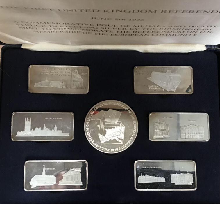 Birmingham Mint Silver 1975 Ingot set commemorating the First ...