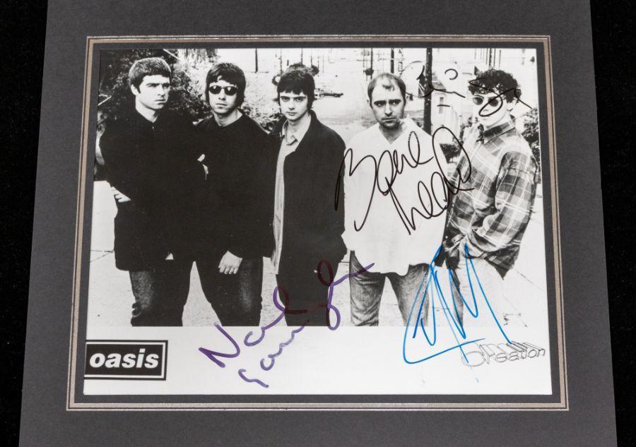 OASIS - Fully Signed 10 x 8 - signed by Bonehead, Noel and liam and ...