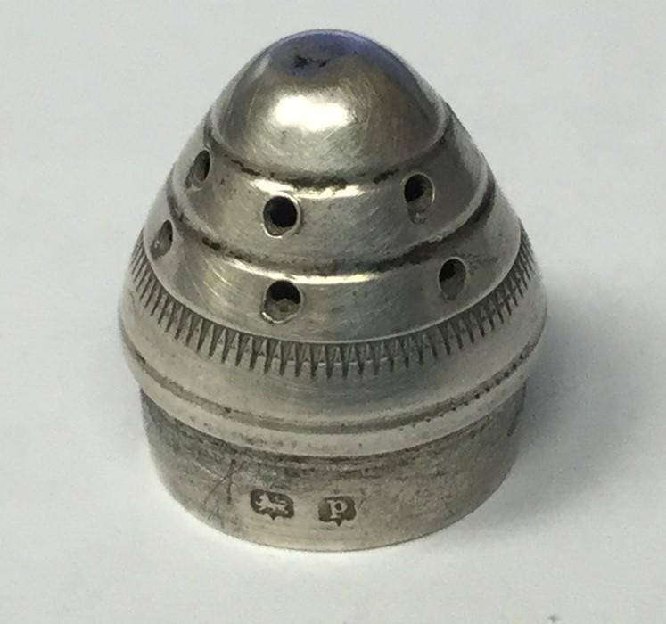 WW1 British Silver Pepper Pot in the form of an Artillery Shell. 63mm ...