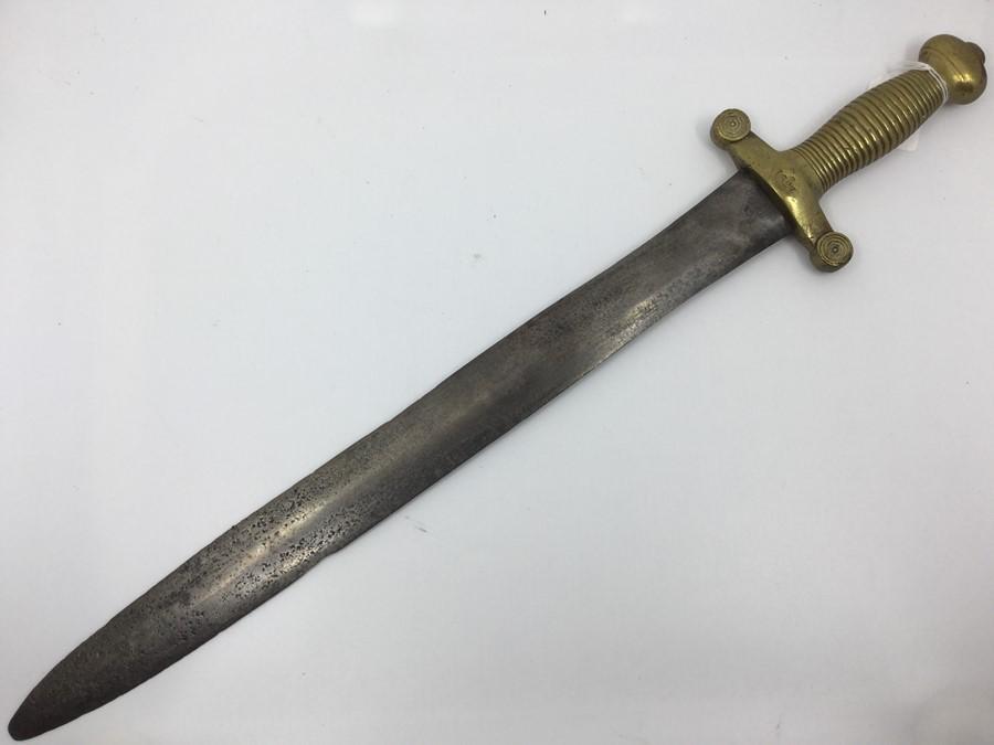 French 1816 pattern Artillery Short Sword. 45cm long double edged blade ...