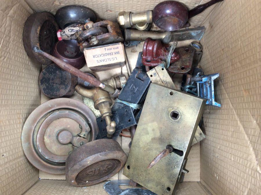 A small collection of mixed old tools (various ages) and mechanical ...