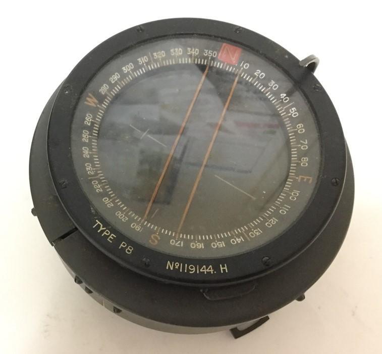 WW2 British RAF Type P8 Aircraft Compass. Serial number 119144H. As ...