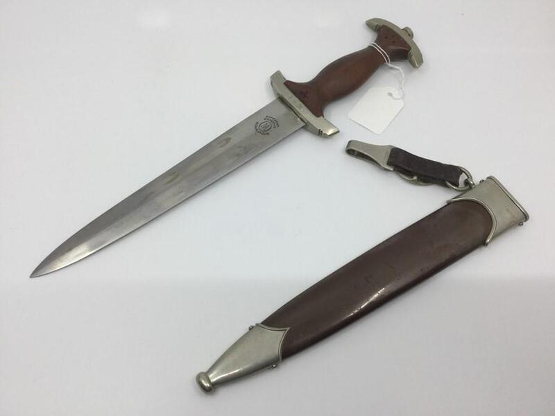 WW2 Third Reich SA Dienstdolch 1933 pattern dagger. 22cm double edged ...
