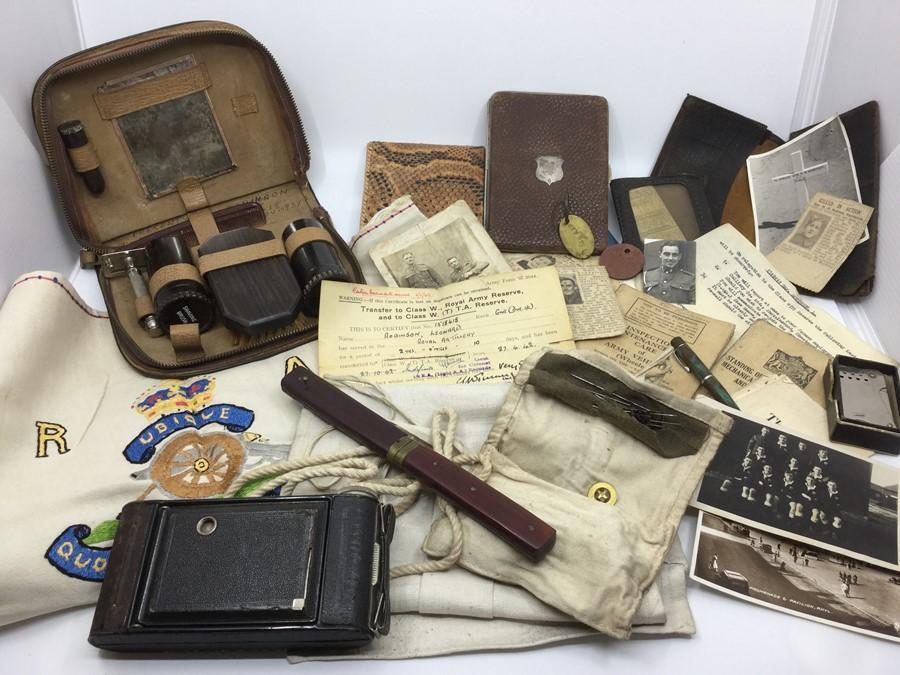 WW2 British items to 1518418 Gnr L Robinson: Housewife with all ...