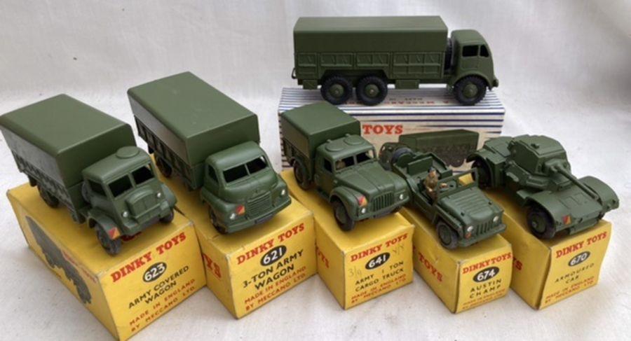 Dinky: A collection of assorted boxed Dinky Toys, military vehicles to ...