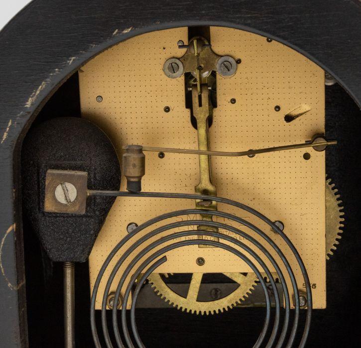 A mid century Smiths mantle clock with silvered dial complete with ...