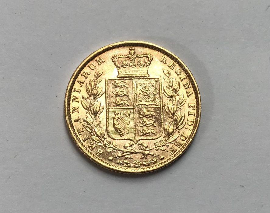 Victorian 1872 Shield-back Sovereign.