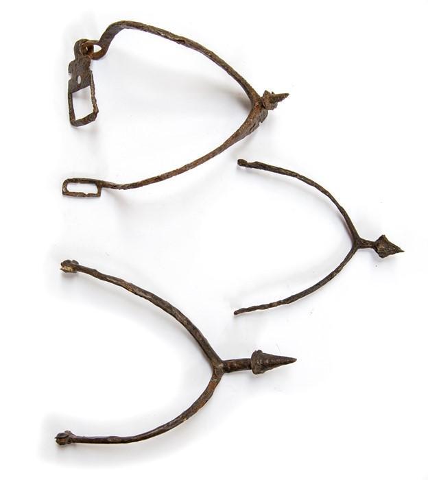 Medieval Iron Spurs. A mixed lot of three iron prick spurs probably ...