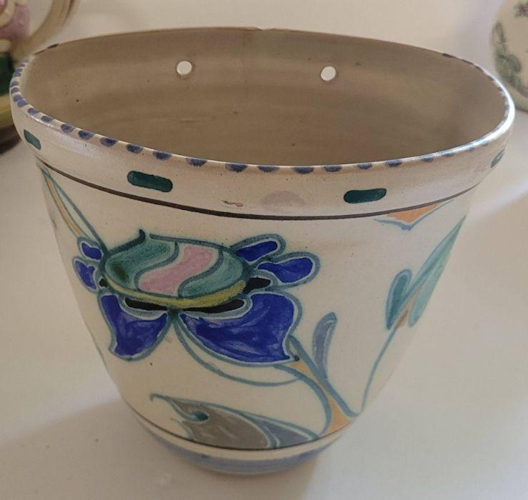 A group of 8 pices of Collard Honiton pottery , to include a wall ...