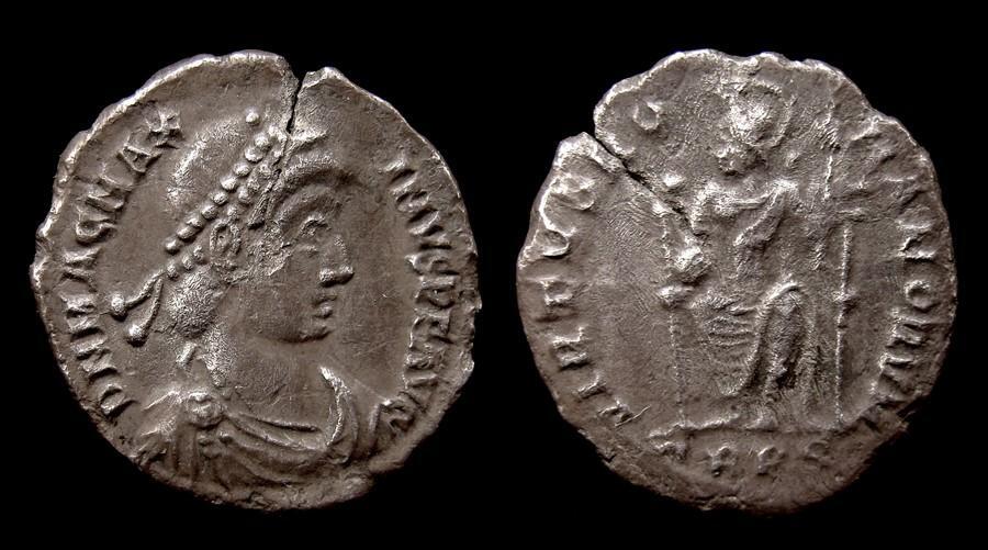 Magnus Maximus silver siliqua dating c. AD 383-388. Mint of Trier ...
