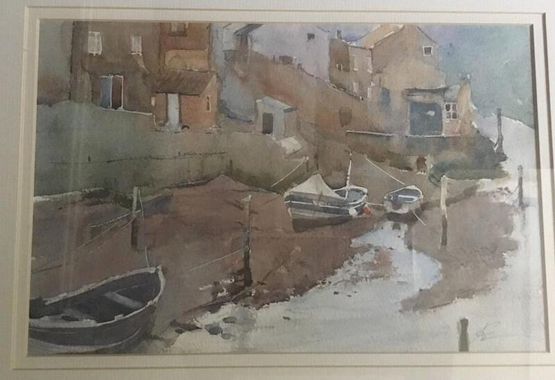 Ferebee, Alan (20th Century), watercolour of cattle at dusk, Image size ...