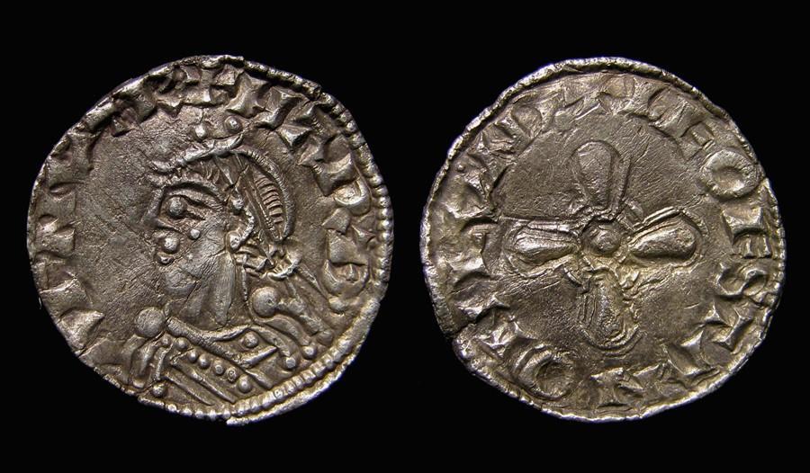 Harthacnut Silver Penny Obverse: Diademed bust left, HARÐACNUT R ...