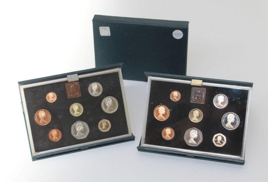 1985 Set 7 Proof coin set 1984 Set 8 Proof coin set 1983 Set 8 Proof ...