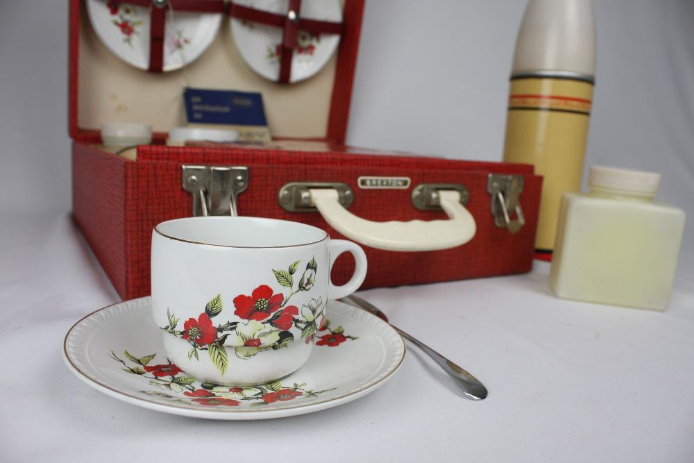 unused red Brexton 2-person picnic hamper