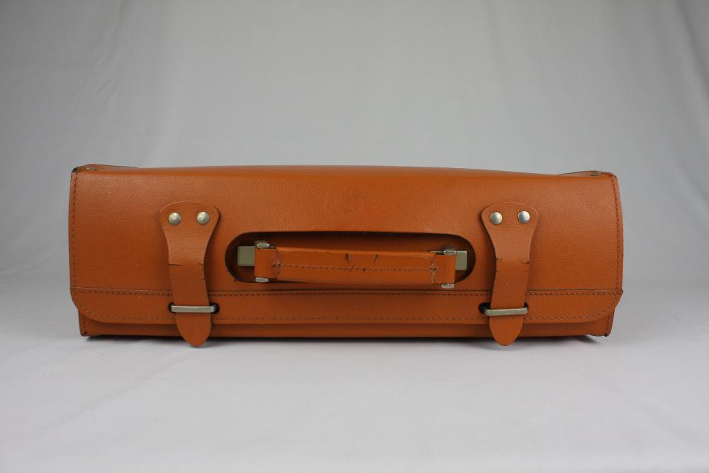 A leather cased car care kit for Ferrari by Schedoni