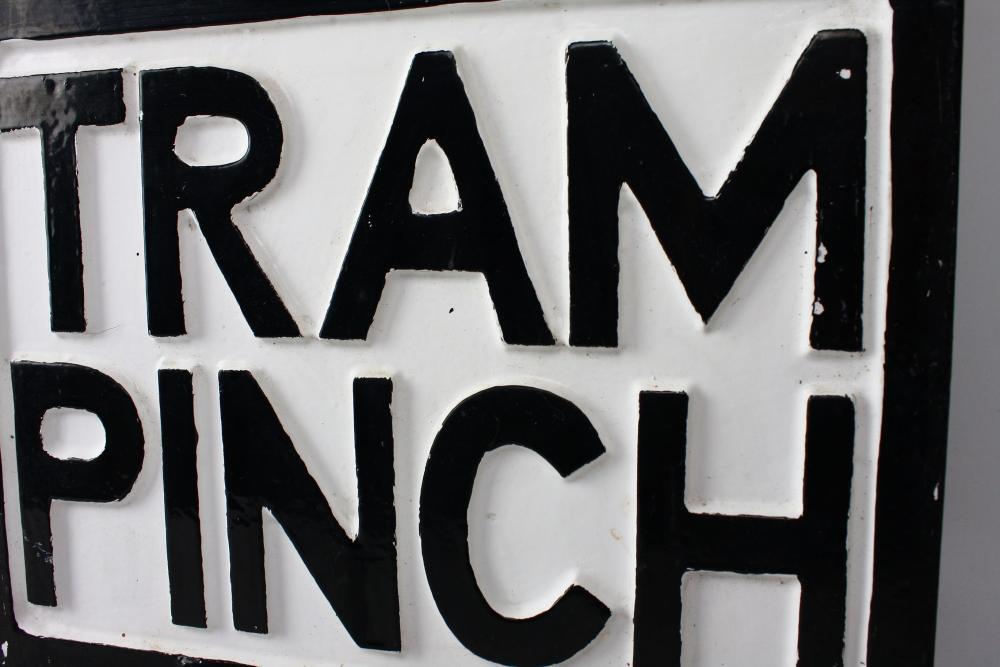 original pre-1960’s black and white British road sign. The sign ...