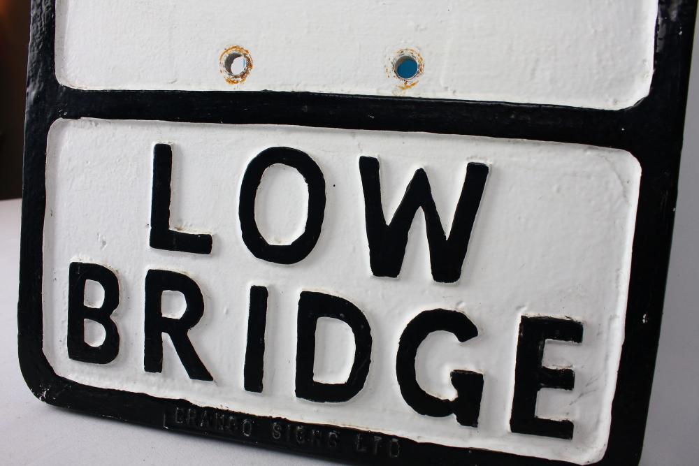 original pre-1960’s black and white British road sign. The sign ...