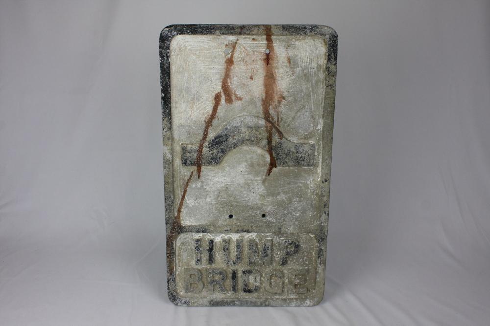 original pre-1960’s black and white British road sign. The sign ...