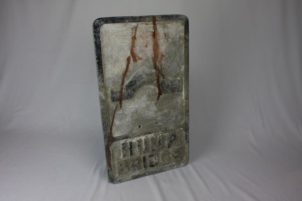 original pre-1960’s black and white British road sign. The sign ...