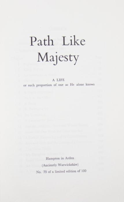 [Pitkeathly, James]. Path Like Majesty, presentation copy inscribed by the author, limited ...