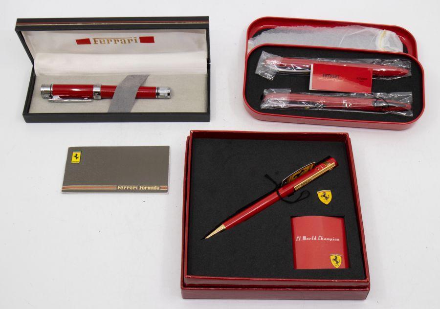 Ferrari. A collection comprising: an Artena boxed cartridge pen, enamel ...